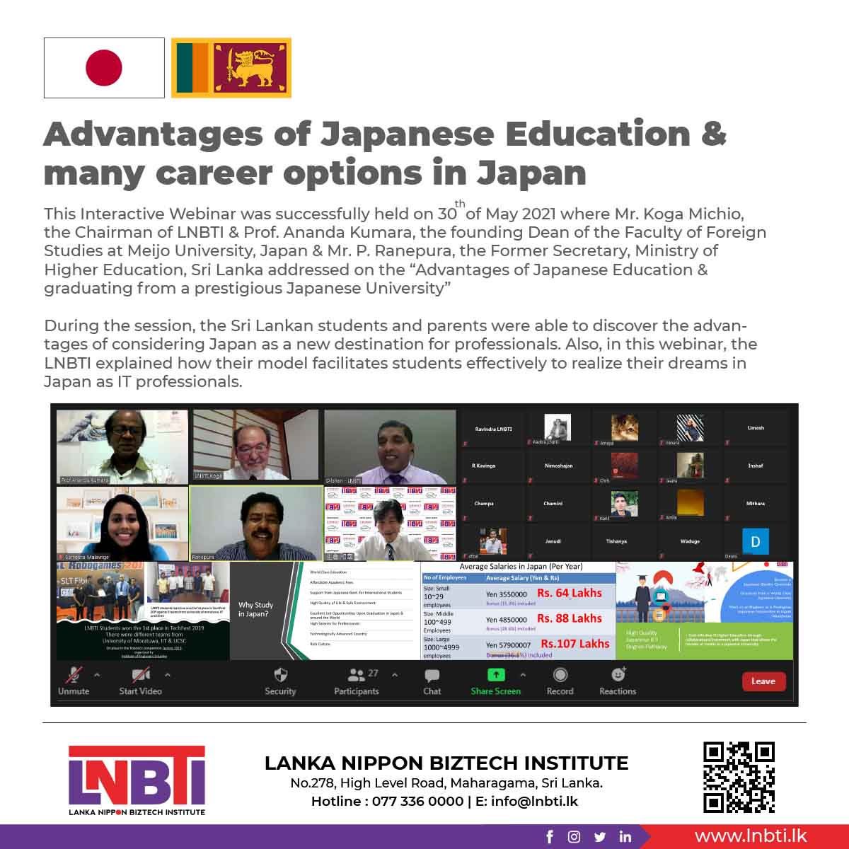 Advantages of Japanese Education & many career options in Japan — LNBTI